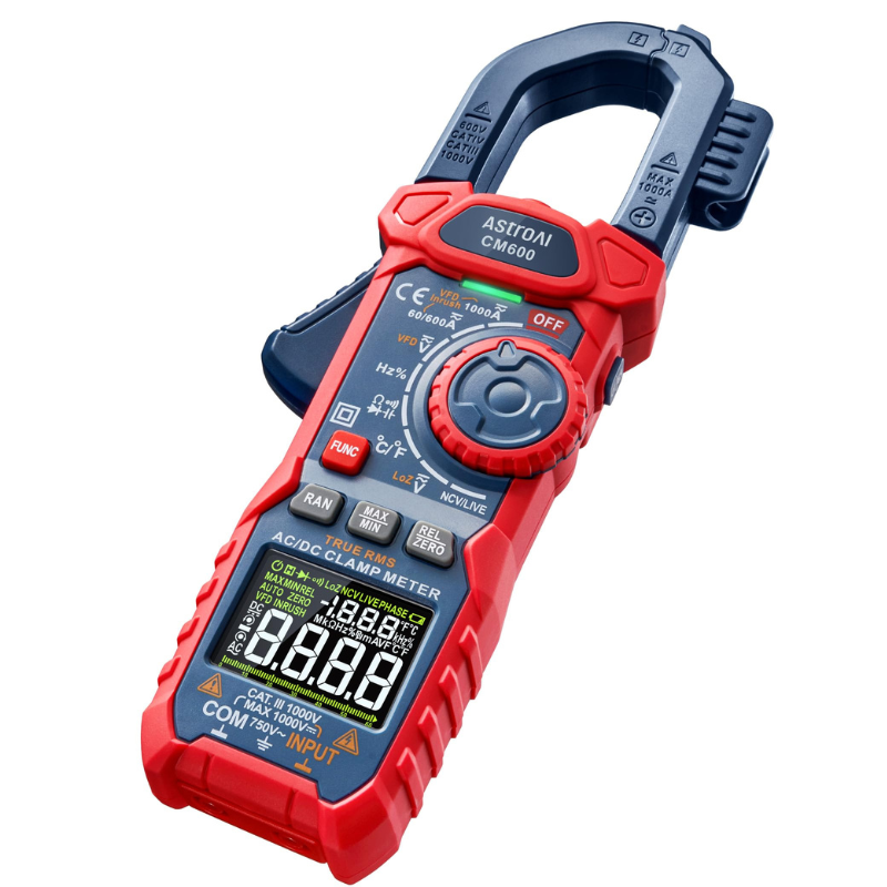 AstroAI Inrush 6000 Counts Digital Clamp Meter Multimeter 1000A TRMS ...