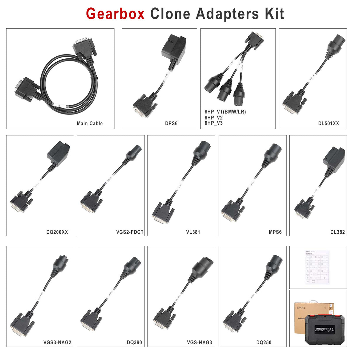 Launch X431 ECU Programmer Gearbox Connectors Package for X-prog3, Lau ...