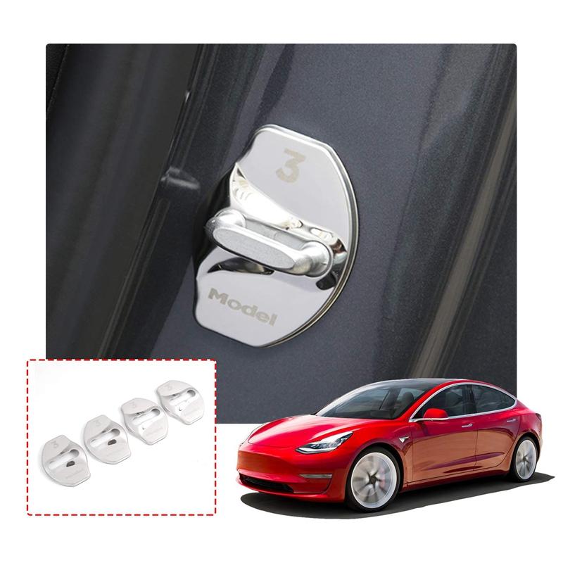 Door Lock Cover Interior Accessories Stainless Steel Cover Pack 4pcs F ...