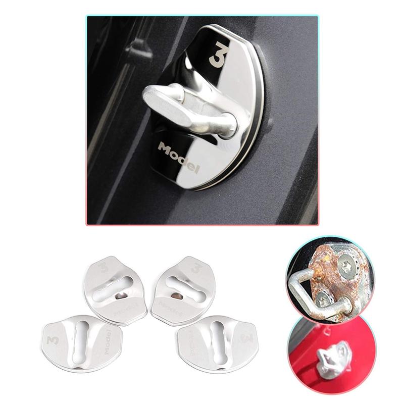 Door Lock Cover Interior Accessories Stainless Steel Cover Pack 4pcs F ...