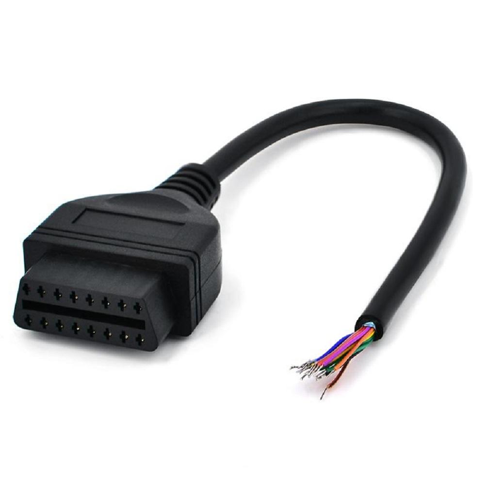 OBDII 16Pin Female Extension Open Cable OBD II Female End Open Cable C ...